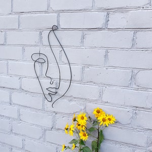 Metal Wall Art Large Woman Face Wire Sculpture Geometric Art - Etsy Canada