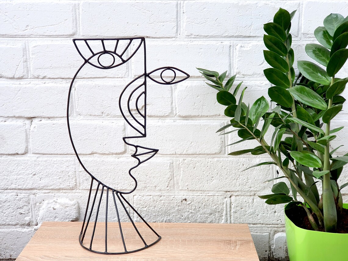1228abstract Face Wire Sculpture Geometric Art - Etsy