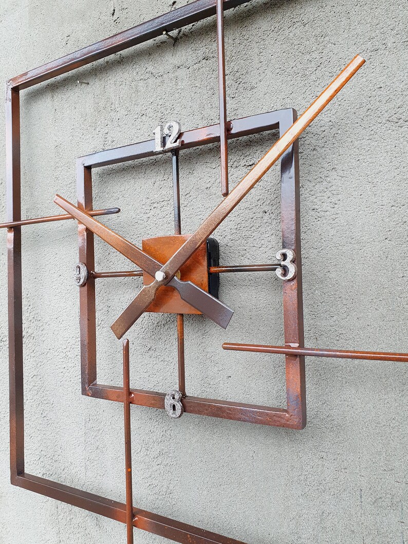 Rust Large Wall Clock Rust Game Metal Modern Wall Clock Copper | Etsy