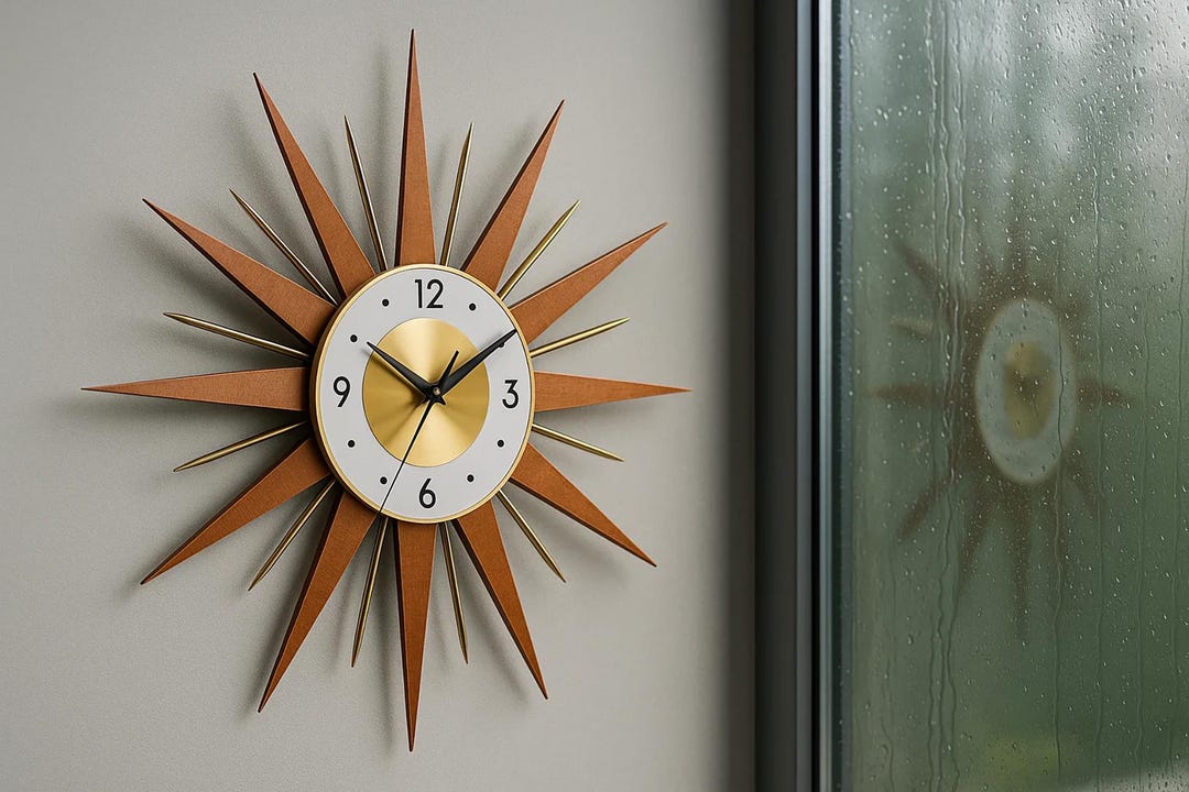 Mid-century Modern Starburst 21/24/26 Inch Sunburst Clock • Retro ...