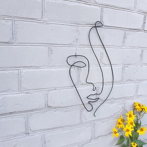 Metal Wall Art Large Woman Face Wire Sculpture Geometric Art - Etsy Canada