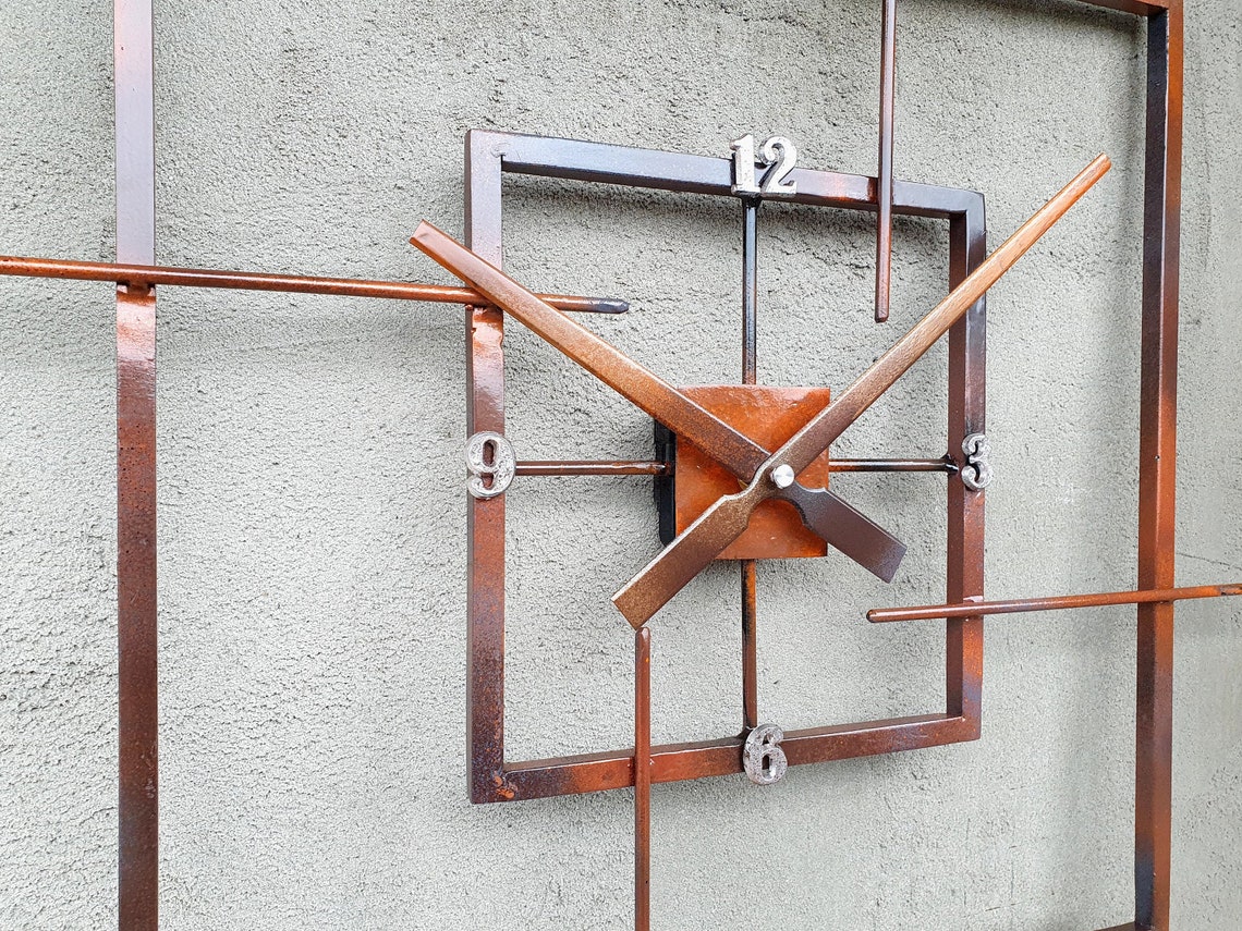 Rust Large Wall Clock Rust Game Metal Modern Wall Clock Copper | Etsy
