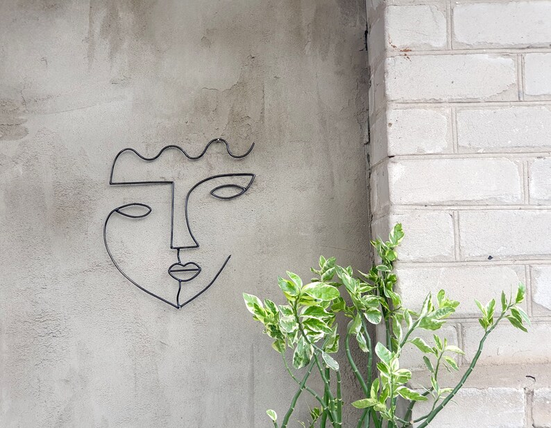 Wall Art Large Abstract Face Wire Sculpture Geometric Art Wire | Etsy