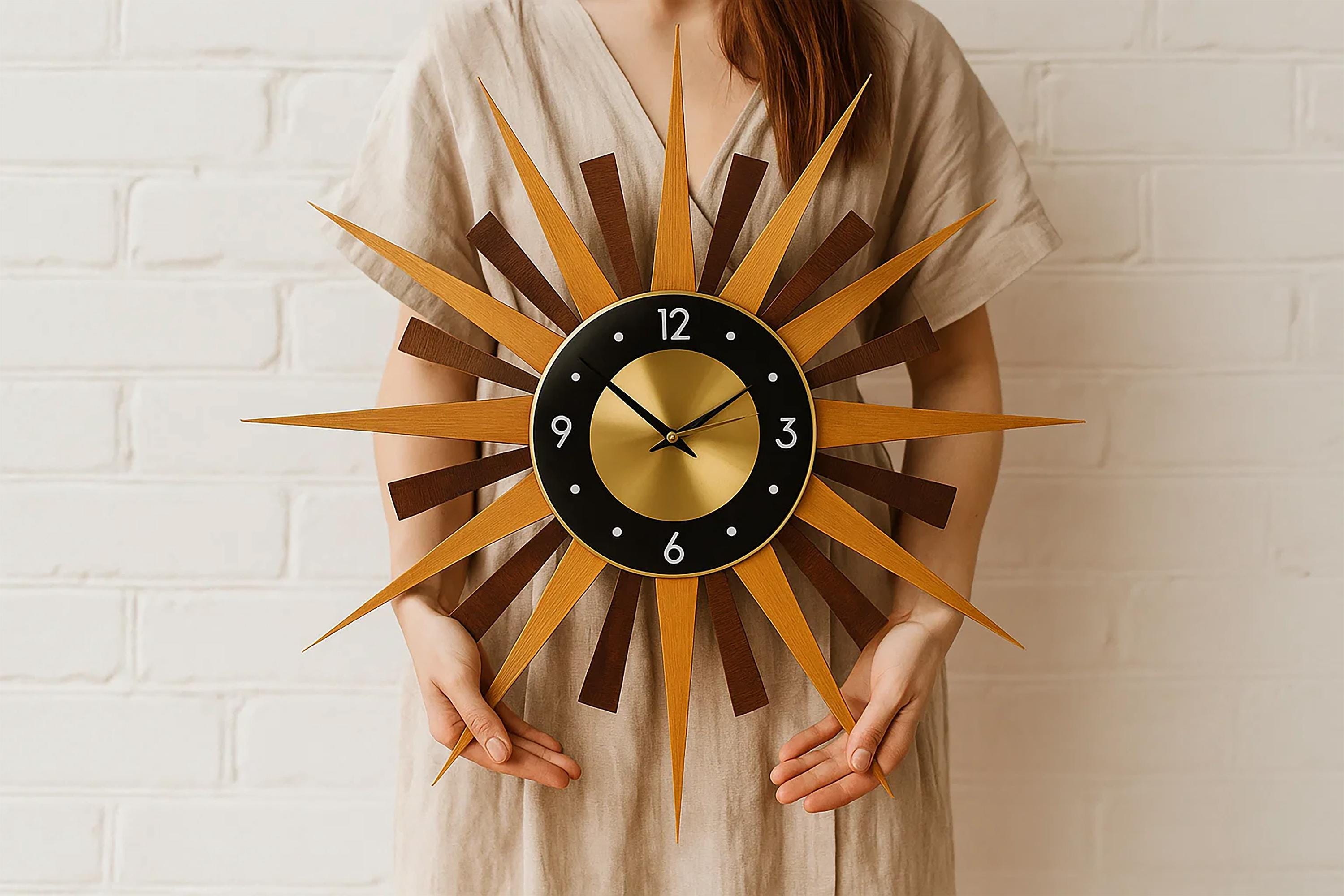 Mid-century Modern Starburst Clock: 26