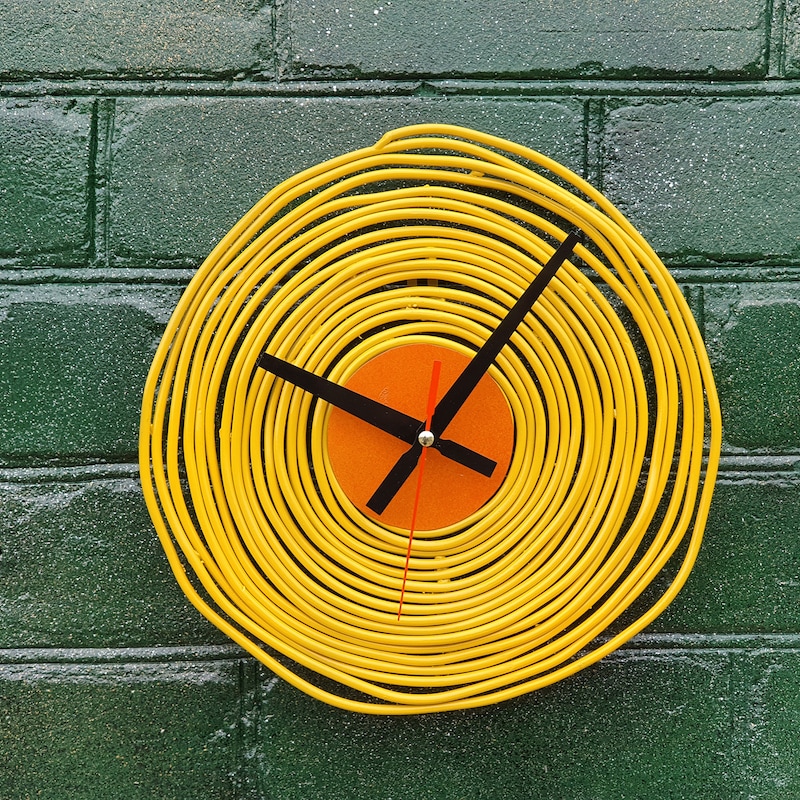 Yellow Wall Clock - Etsy