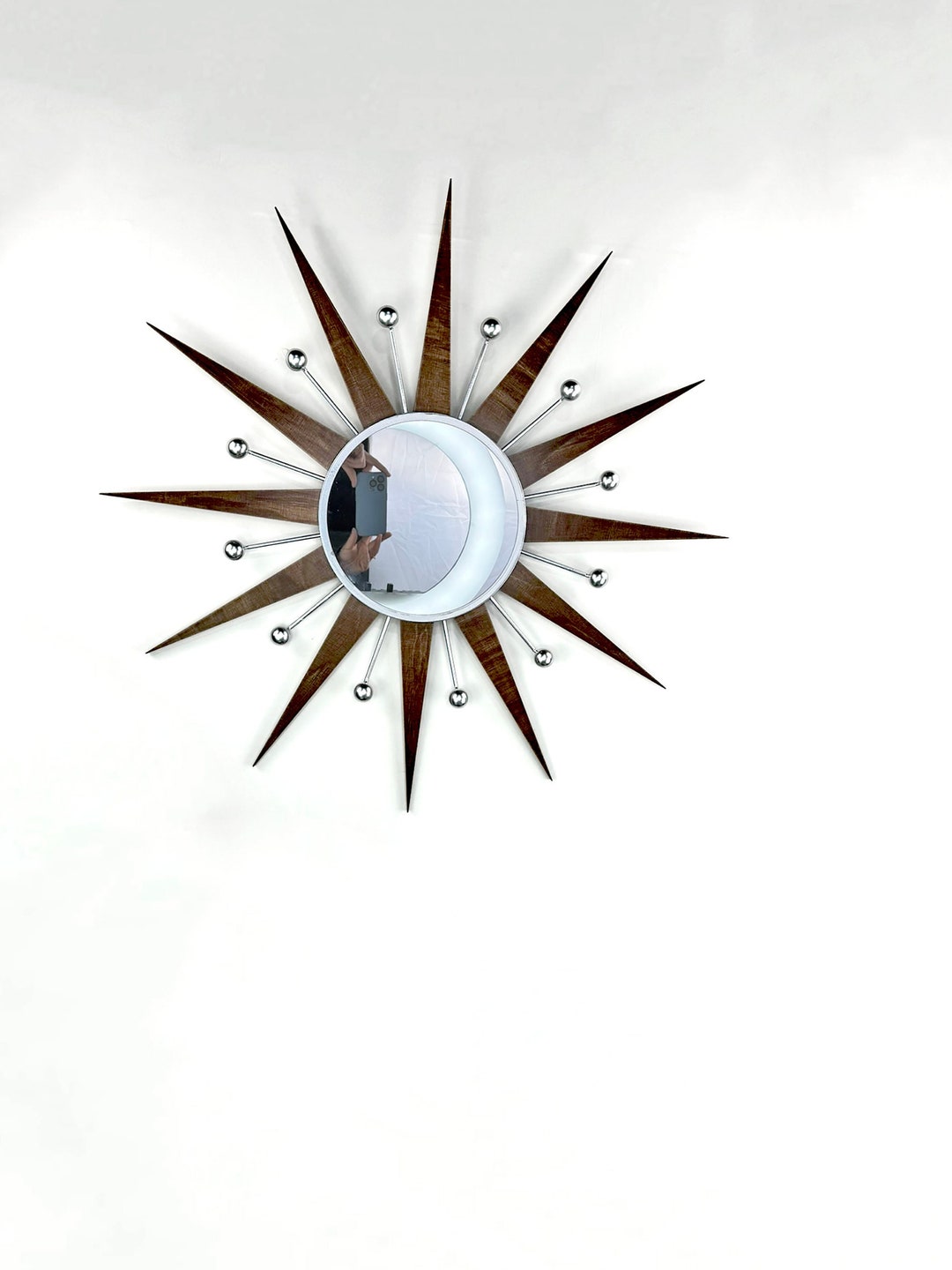 31 Starburst Wall Mirror Atomic Retro Mirro Silver George Nelson Style ...