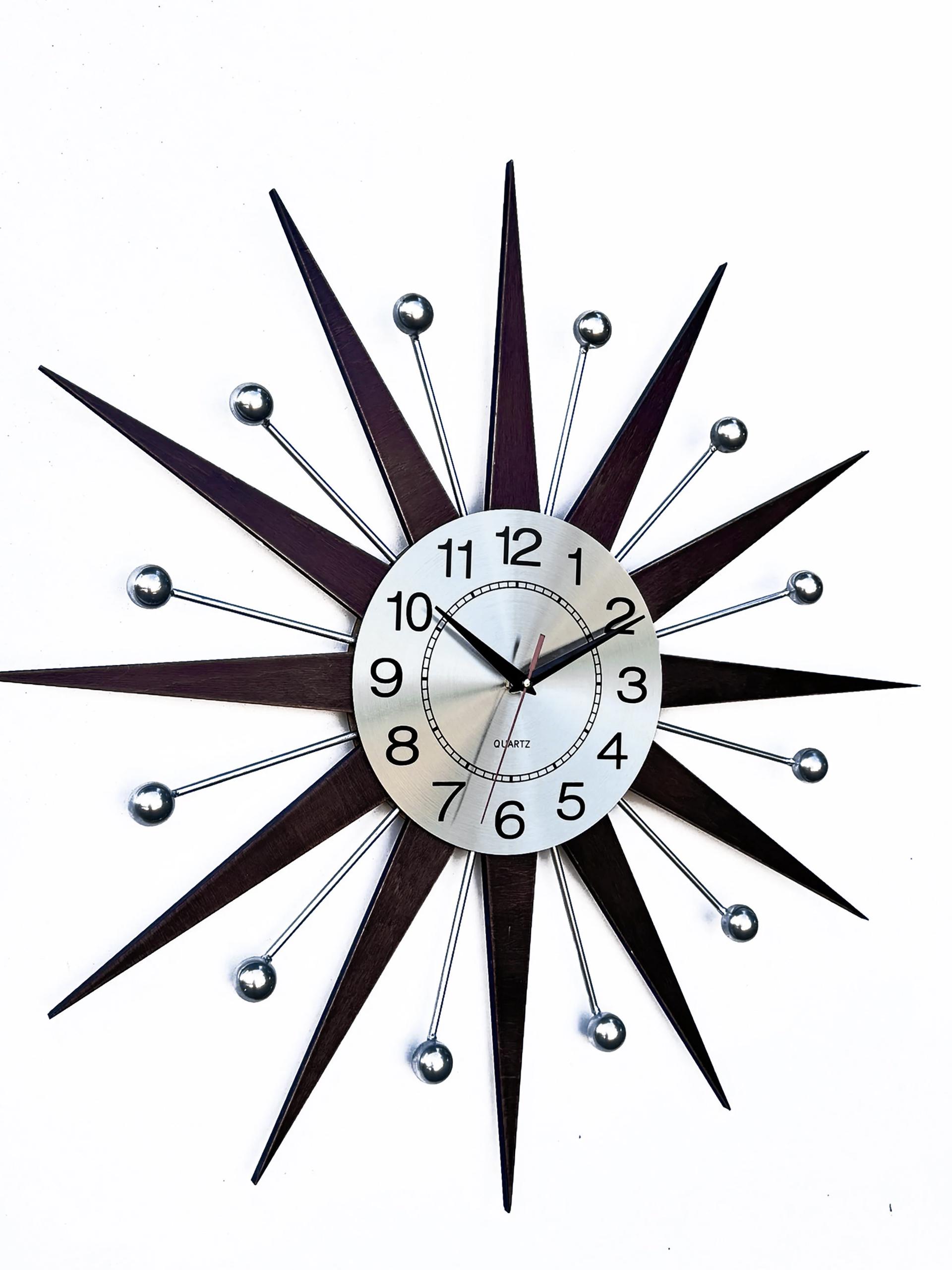 Starburst Wall Clock, George Nelson Style, Handmade 27" Atomic Clock - Etsy