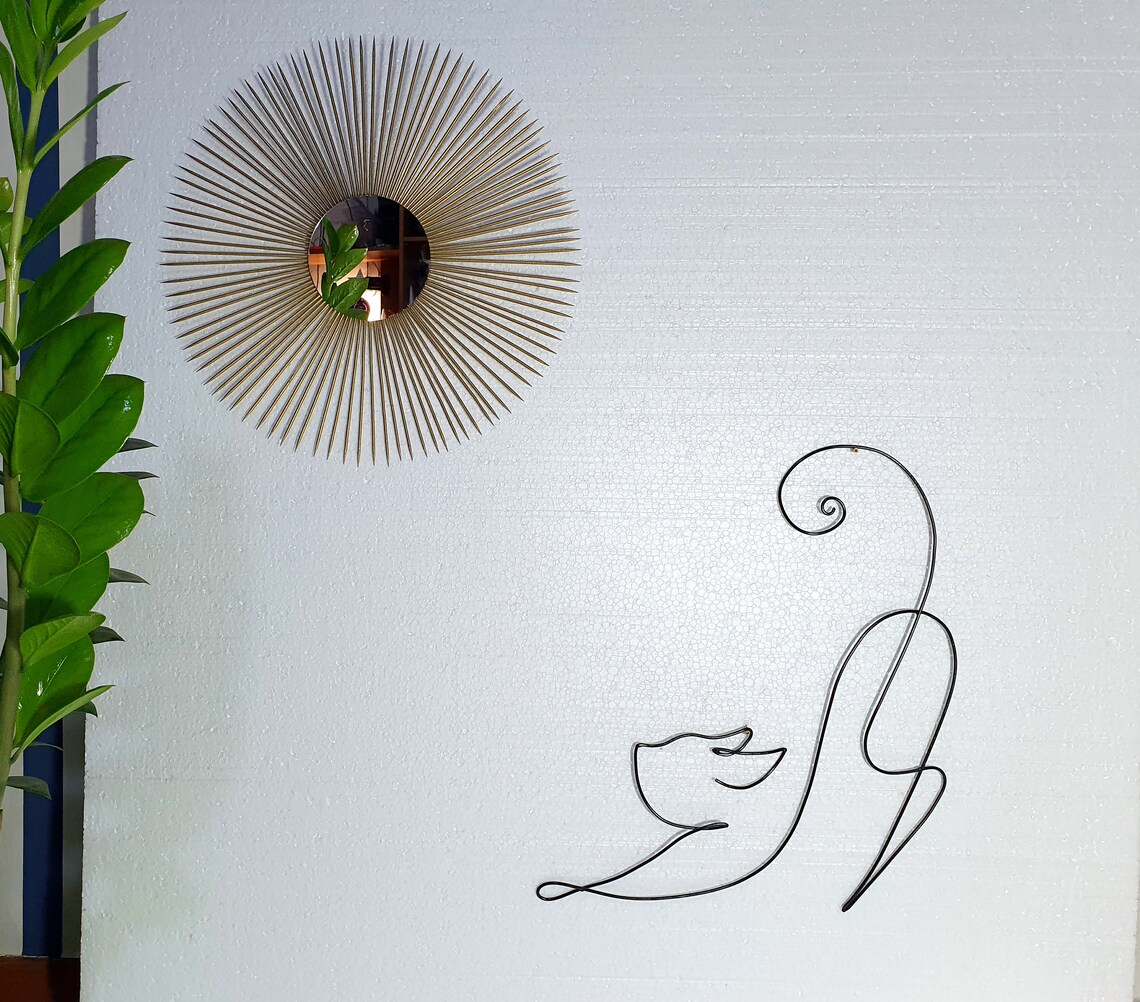 Funny Wire Cat Garden Sculpture Wire Sculpture Abstract - Etsy