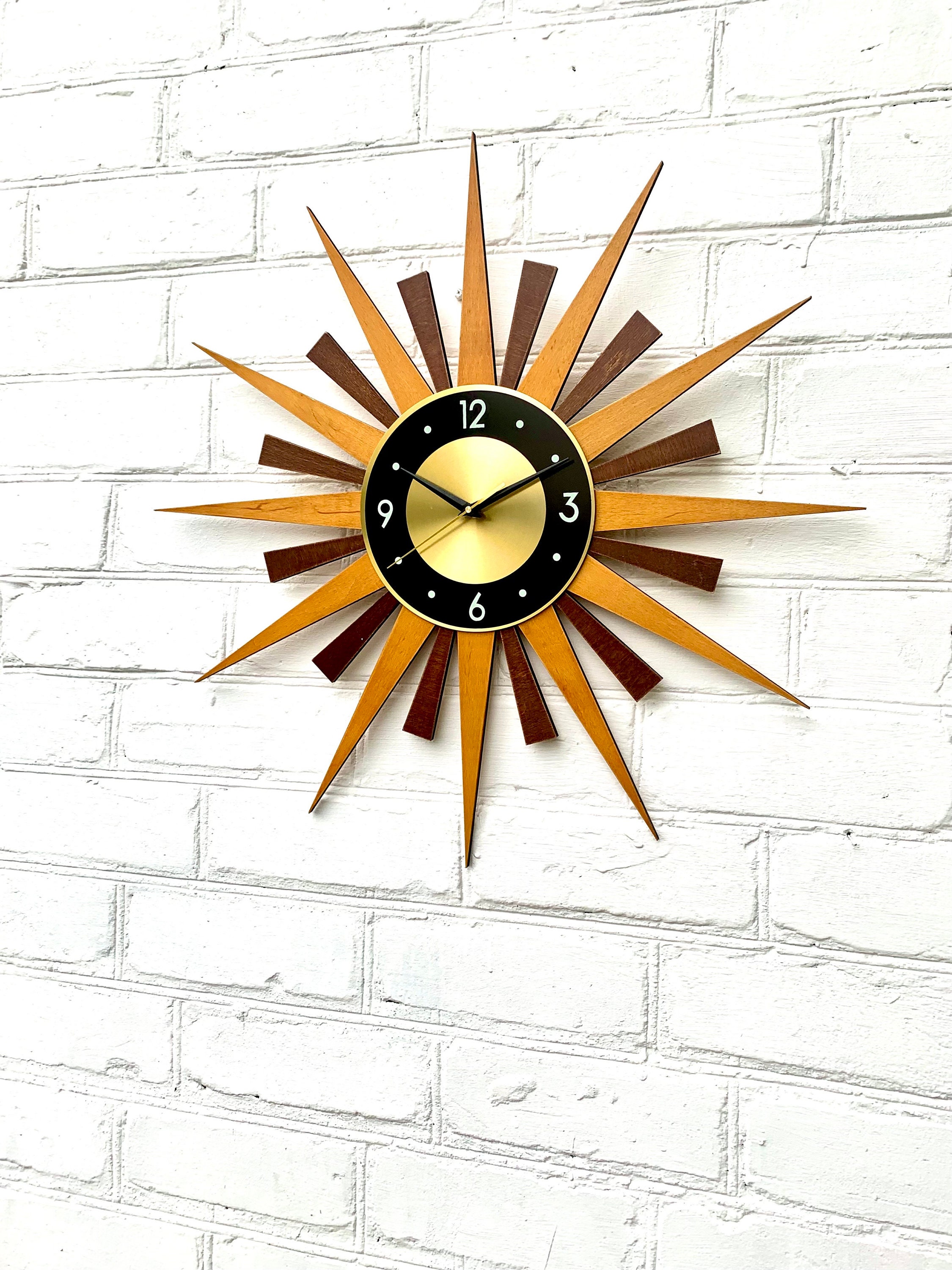 Mid-century Modern Starburst Clock: 26" Retro Atomic Wall Decor - Etsy