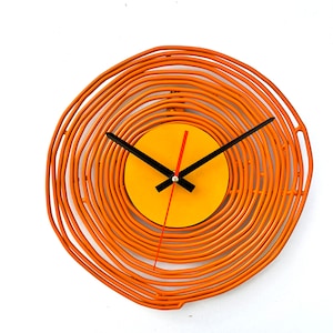 Retro Orange Steel Wire Wall Clock - 12" Funky Kitchen Decor - Etsy