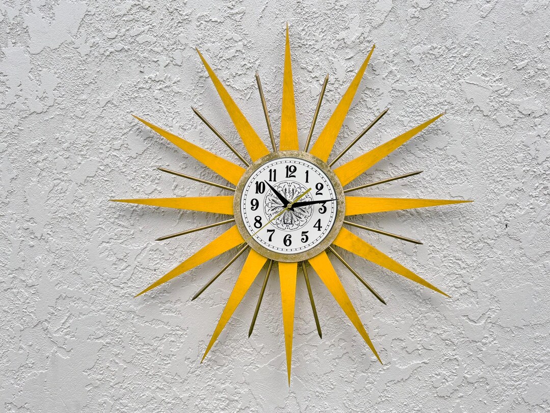 21 Starburst Wall Clock George Nelson Style Handmade Style 1970s ...
