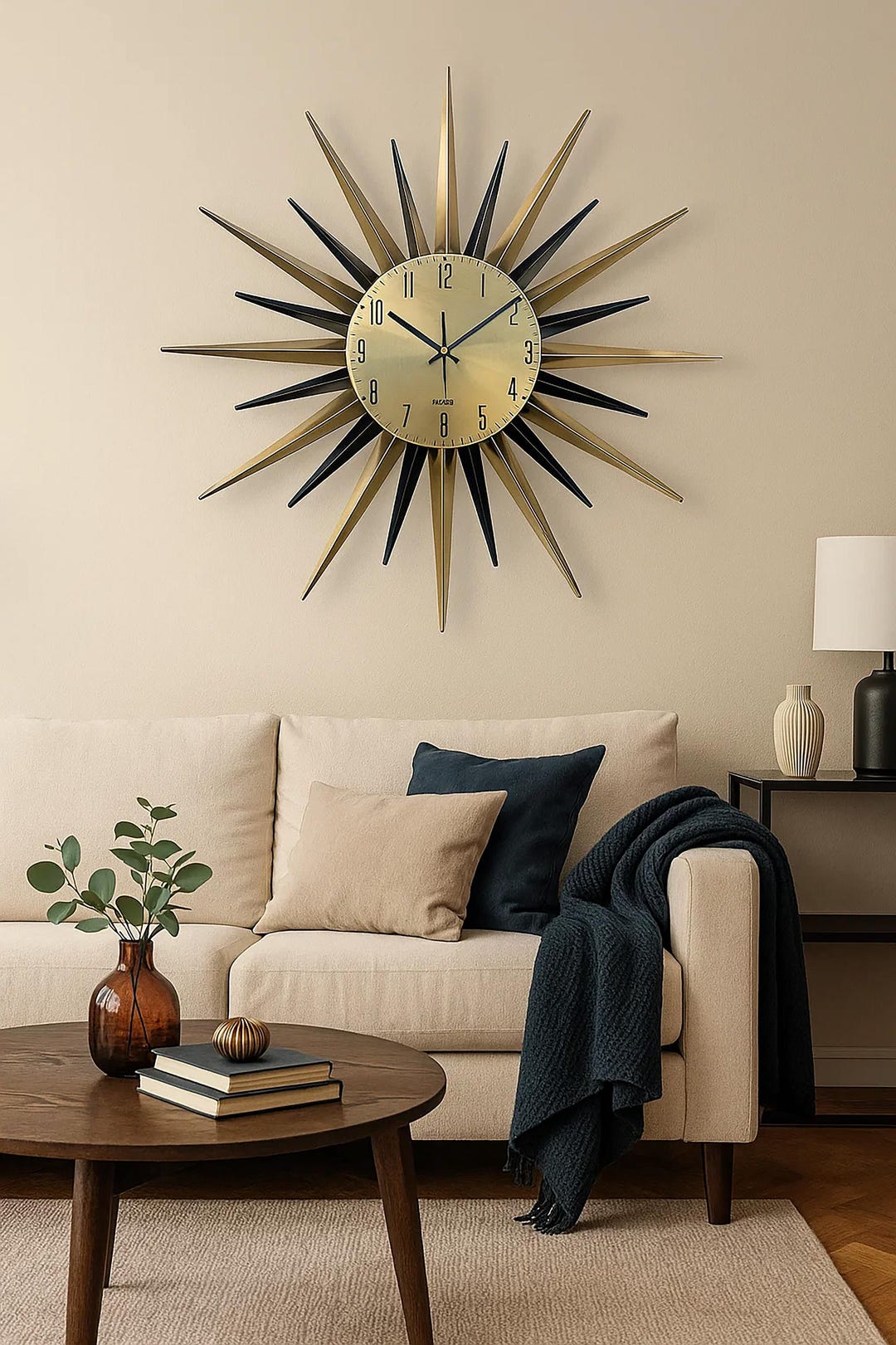 Large Mid Century Modern Starburst Clock - 31" Retro Replica - Etsy