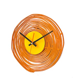 Retro Orange Steel Wire Wall Clock - 12" Funky Kitchen Decor - Etsy