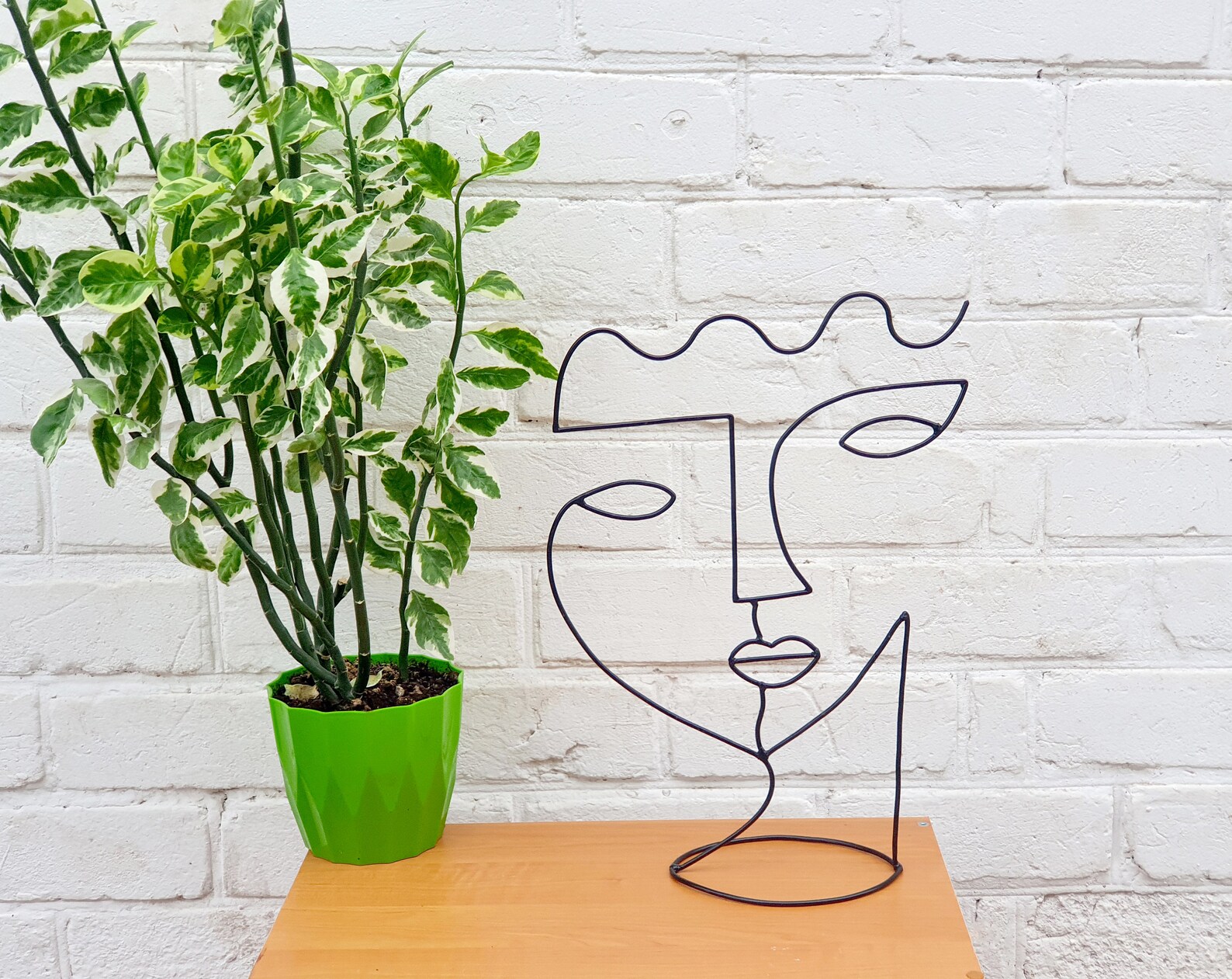 Large Abstract Face Wire Sculpture Geometric Art Wire Art - Etsy