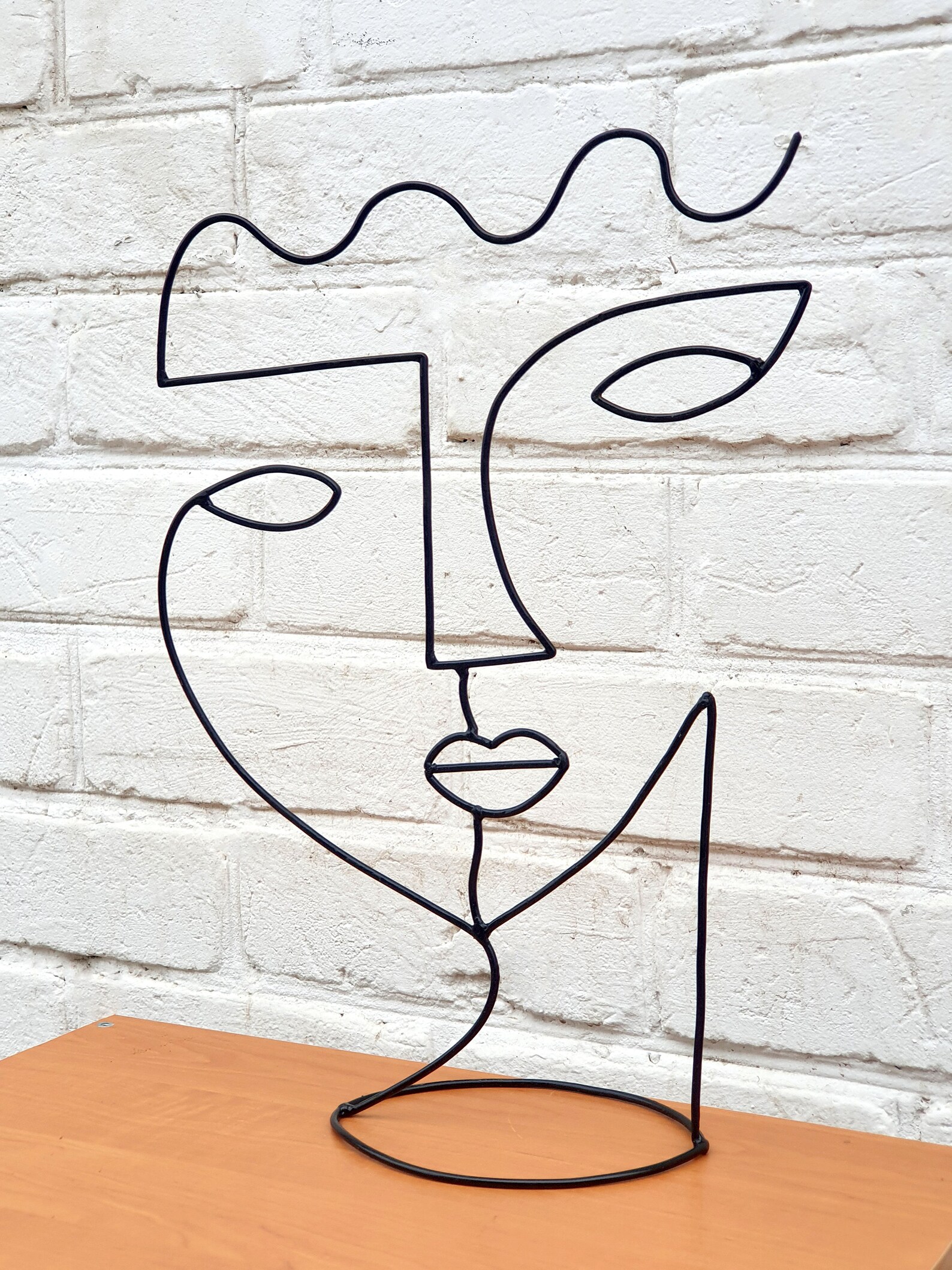 Large Abstract Face Wire Sculpture Geometric Art Wire Art - Etsy