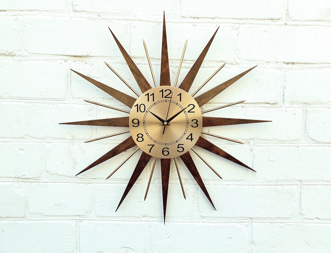 24 Starburst Wall Clock George Nelson Style Handmade Style 1970s ...
