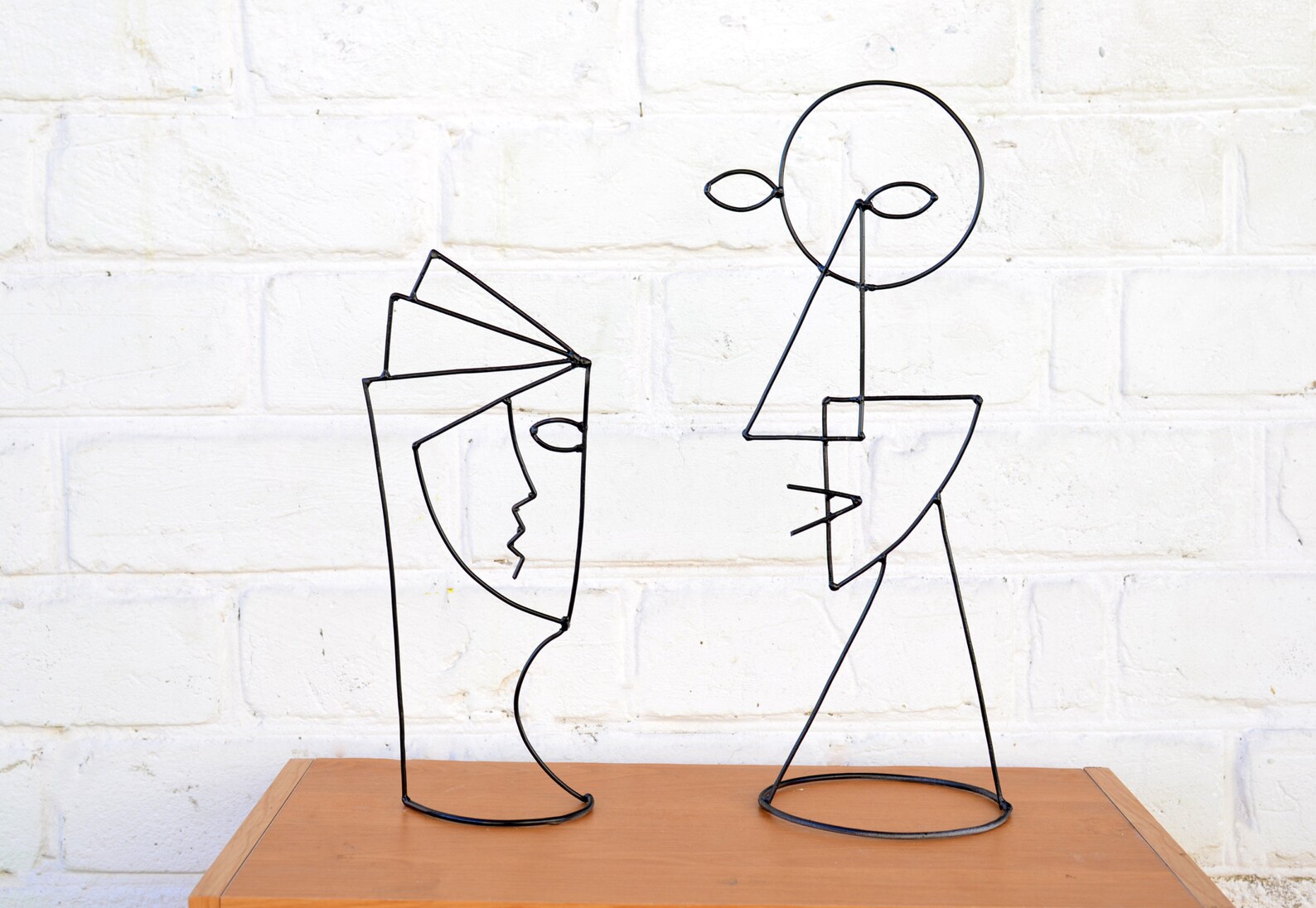 Abstract Face Wire sculpture Geometric art Wire art Metal | Etsy