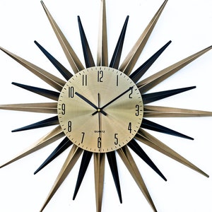 Large Mid Century Modern Starburst Clock - 31" Retro Replica - Etsy