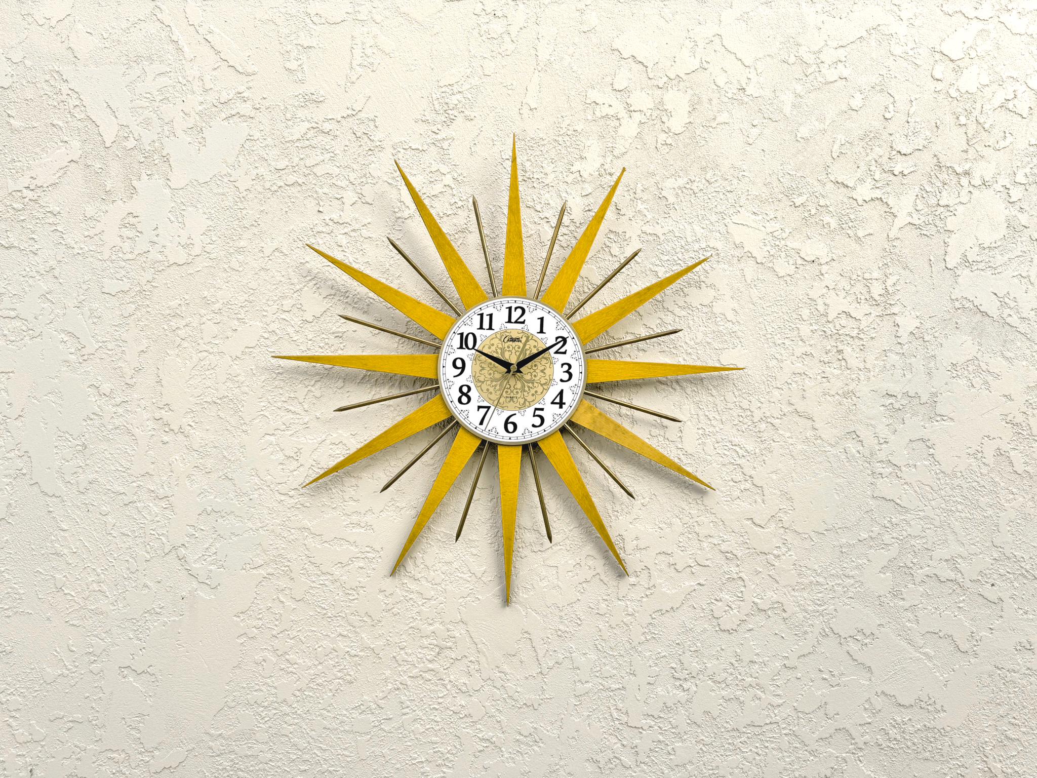 Mid Century Modern Sunburst Wall Clock, Retro Atomic Decor, 22 Inch - Etsy