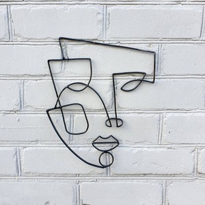 Wall Art Large Abstract Face Wire Sculpture Geometric Art Wire - Etsy