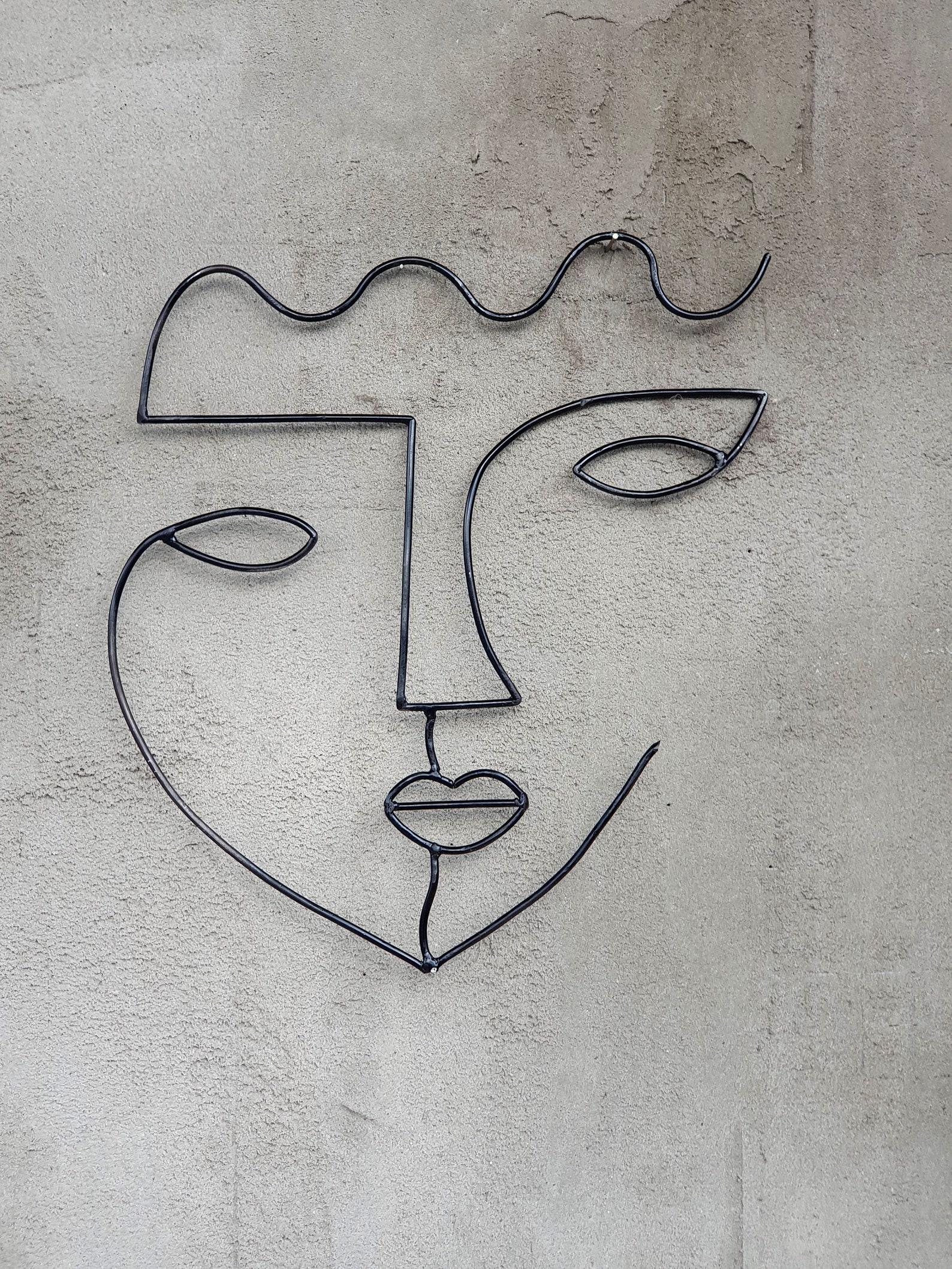 Wall Art Large Abstract Face Wire Sculpture Geometric Art Wire - Etsy