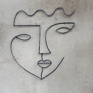 Wall Art Large Abstract Face Wire Sculpture Geometric Art Wire | Etsy