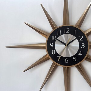 Mid Century Modern Starburst Wall Clock – Large Atomic Wall Clock ...
