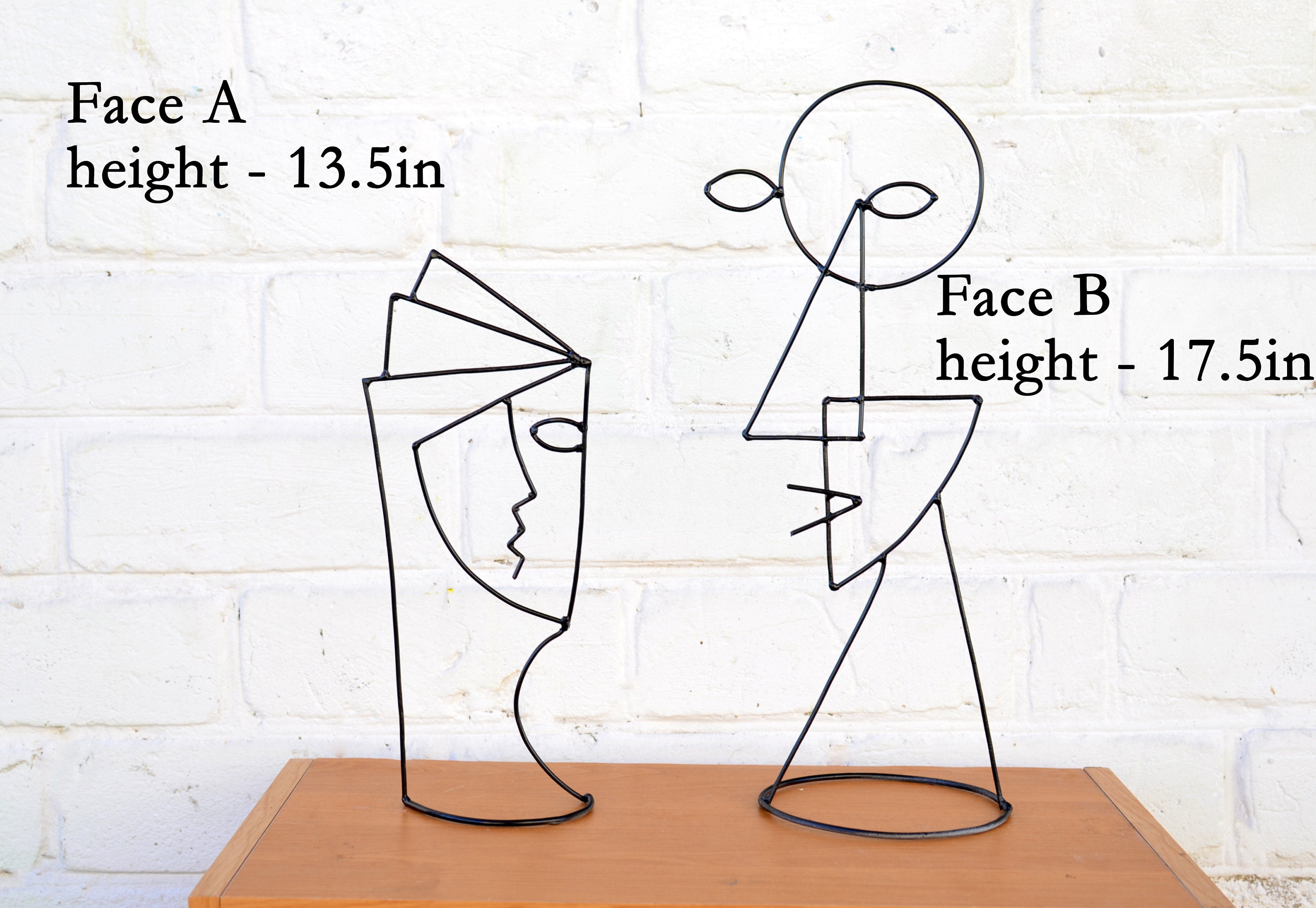 Abstract Face Wire Sculpture Geometric Art Wire Art Metal | Etsy UK