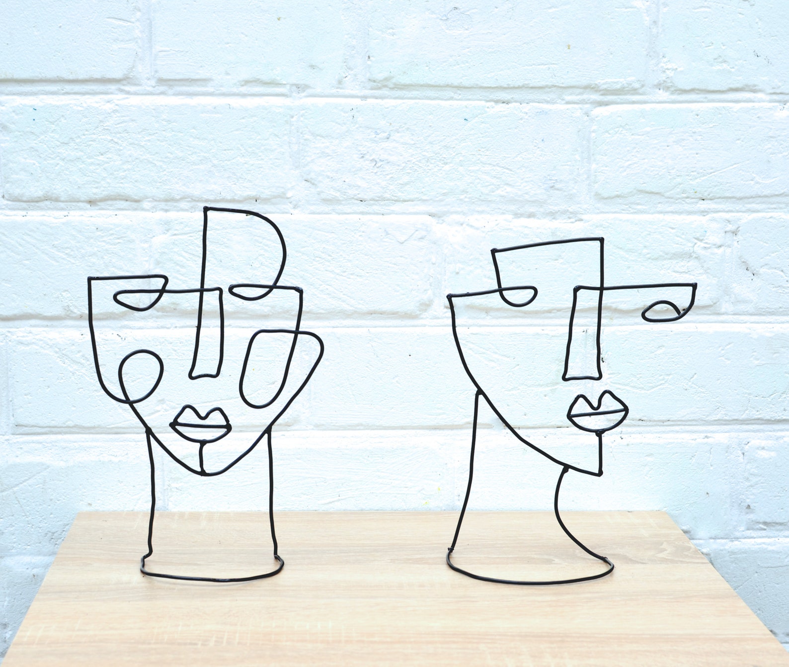 Large Abstract Face Wire Sculpture Geometric Art Wire Art - Etsy
