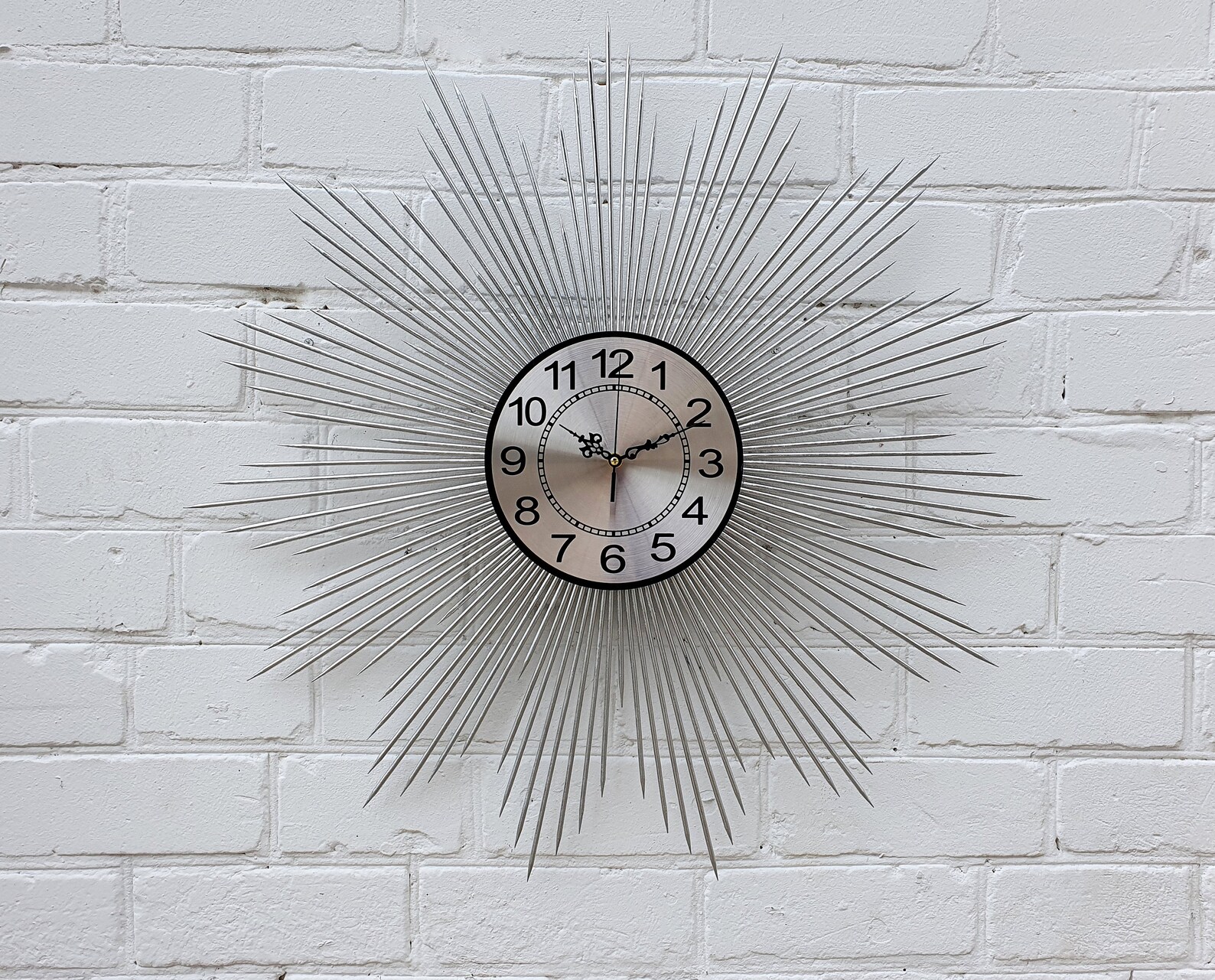 30 Silver Star Clock Sunburst Clock Wind Rose Wood Clock - Etsy