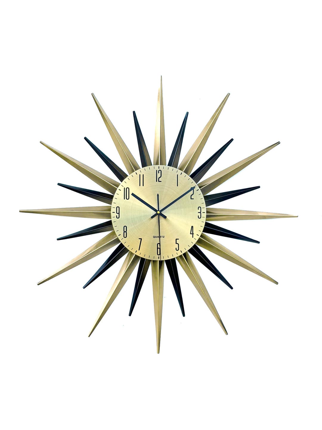 Large 31" Mid Century Modern Starburst Wall Clock: Gold & Black MCM ...