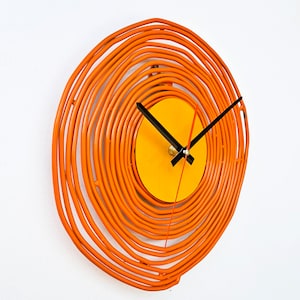 Retro Orange Steel Wire Wall Clock - 12" Funky Kitchen Decor - Etsy