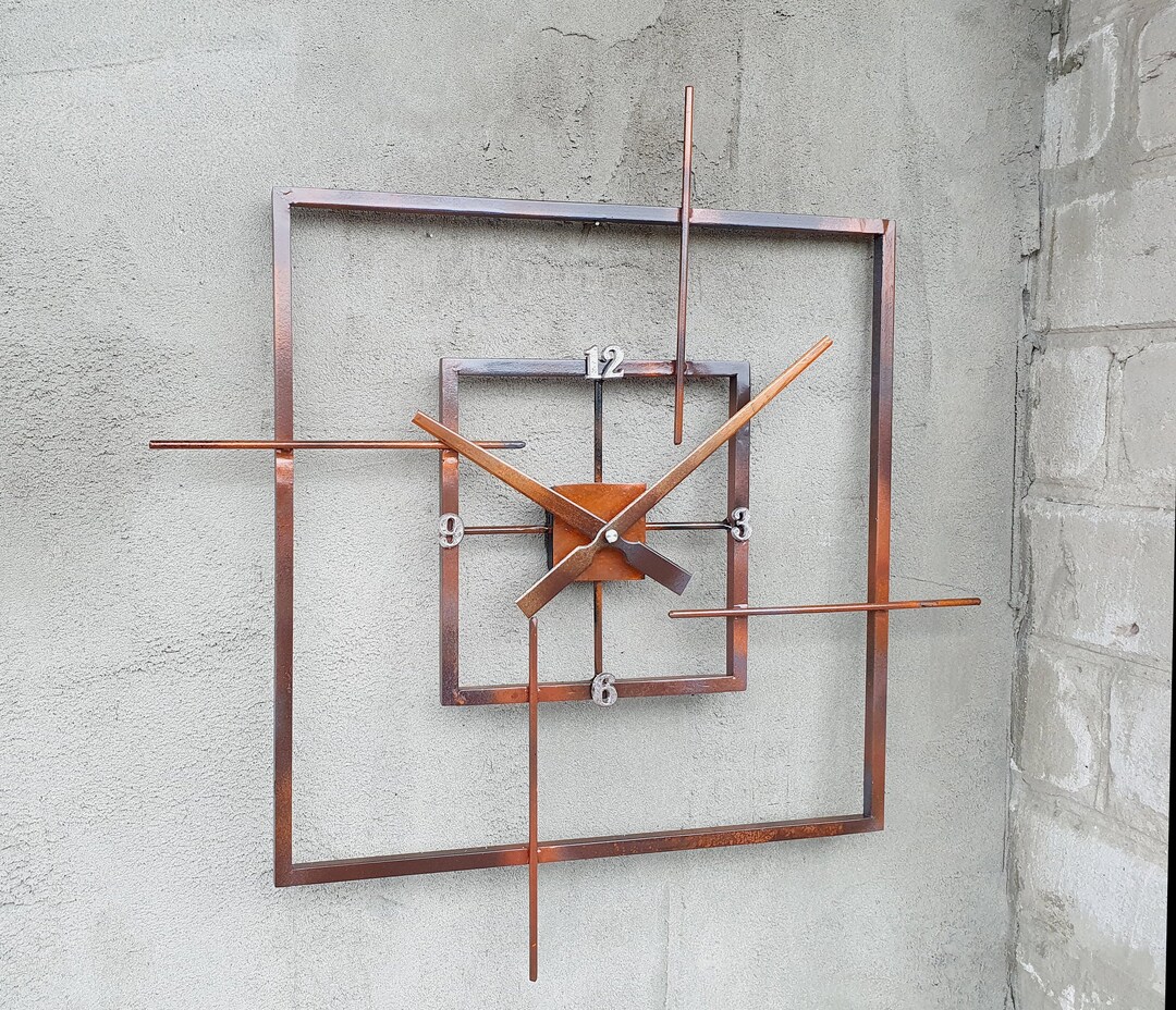 Rust Large Wall Clock Rust Game Metal Modern Wall Clock Copper Clock ...