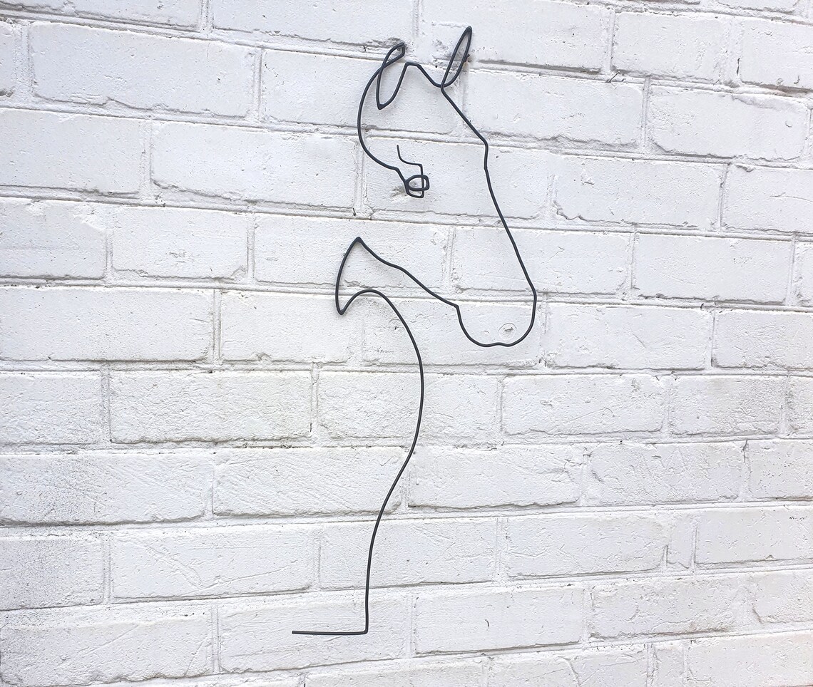 Horse Wall Art Large Wire Sculpture Geometric Art Wire Garden | Etsy