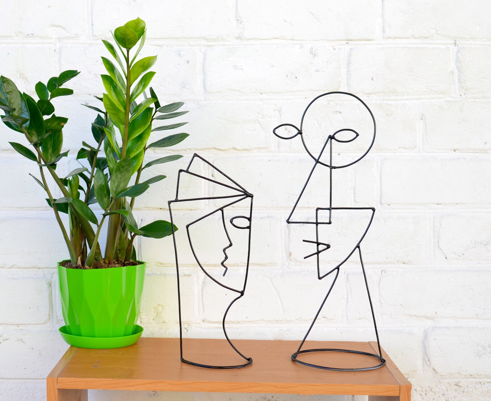 Abstract Face Wire Sculpture Geometric Art Wire Art Metal - Etsy