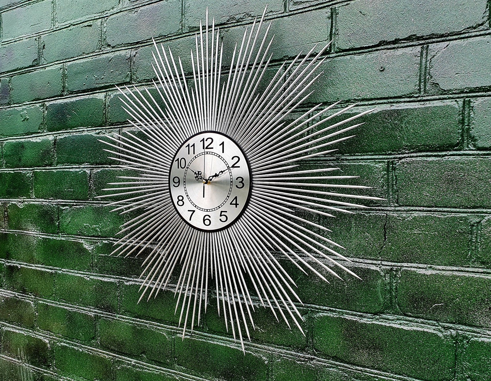 30 Silver Star Clock Sunburst Clock Wind Rose Wood Clock - Etsy
