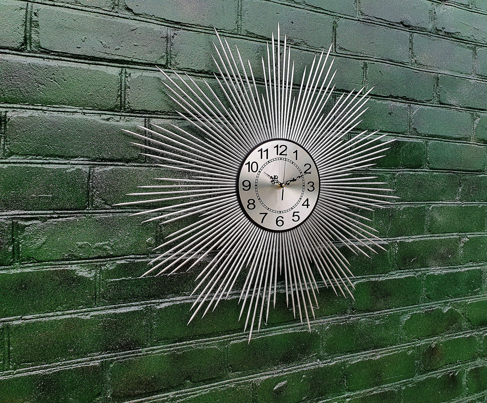 30 Silver Star Clock Sunburst Clock Wind Rose Wood Clock - Etsy