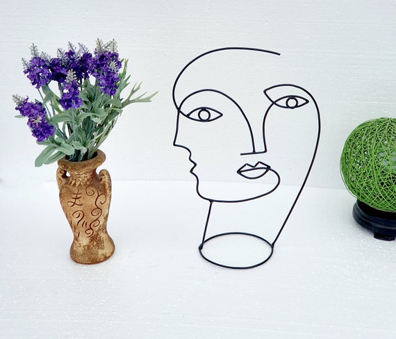 13 Abstract Face Wire sculpture Geometric art Wire art | Etsy