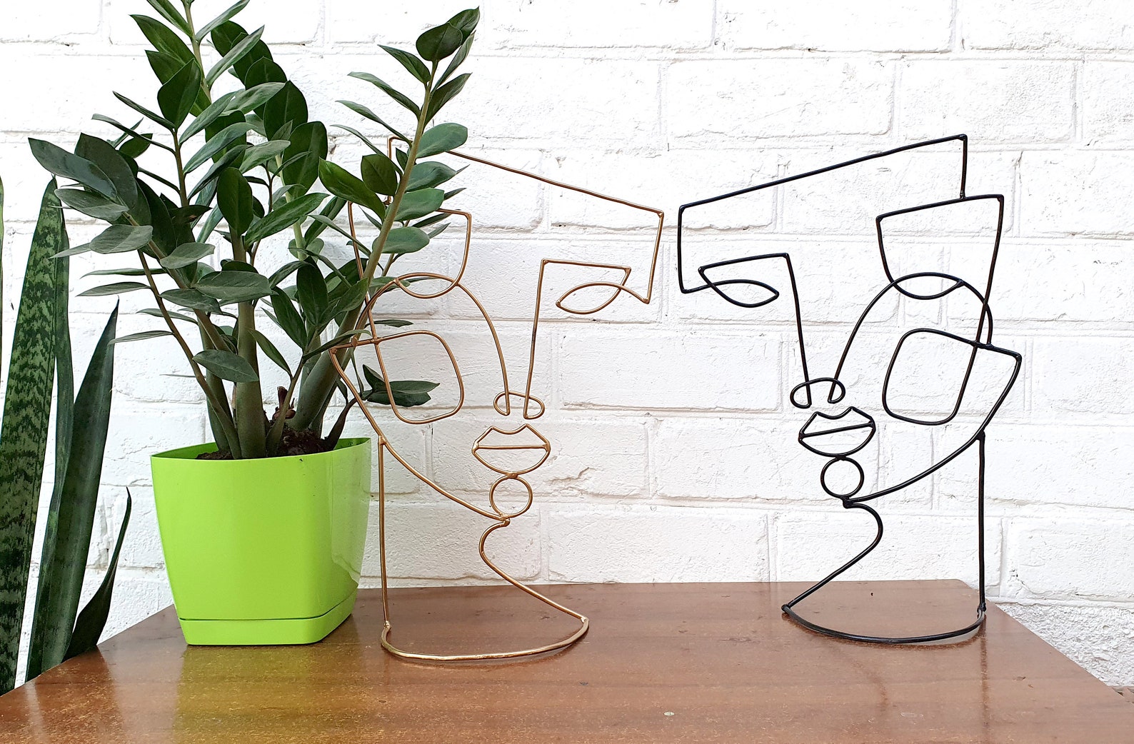 Large Abstract Face Wire sculpture Geometric art Wire art | Etsy