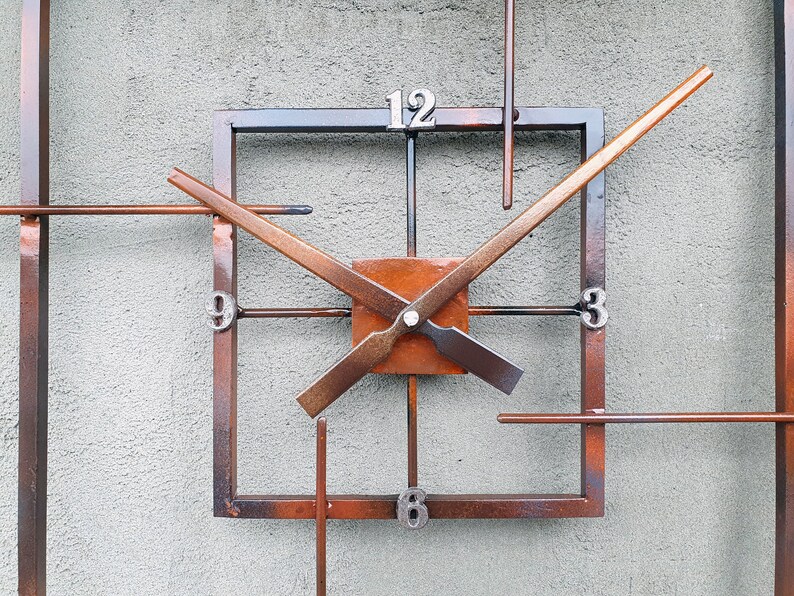 Rust Large Wall Clock Rust Game Metal Modern Wall Clock Copper | Etsy