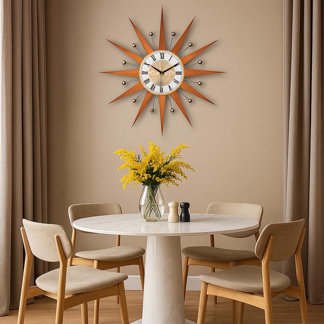 Mid Century Modern Starburst Clock: 31" Atomic Style Replica - Etsy