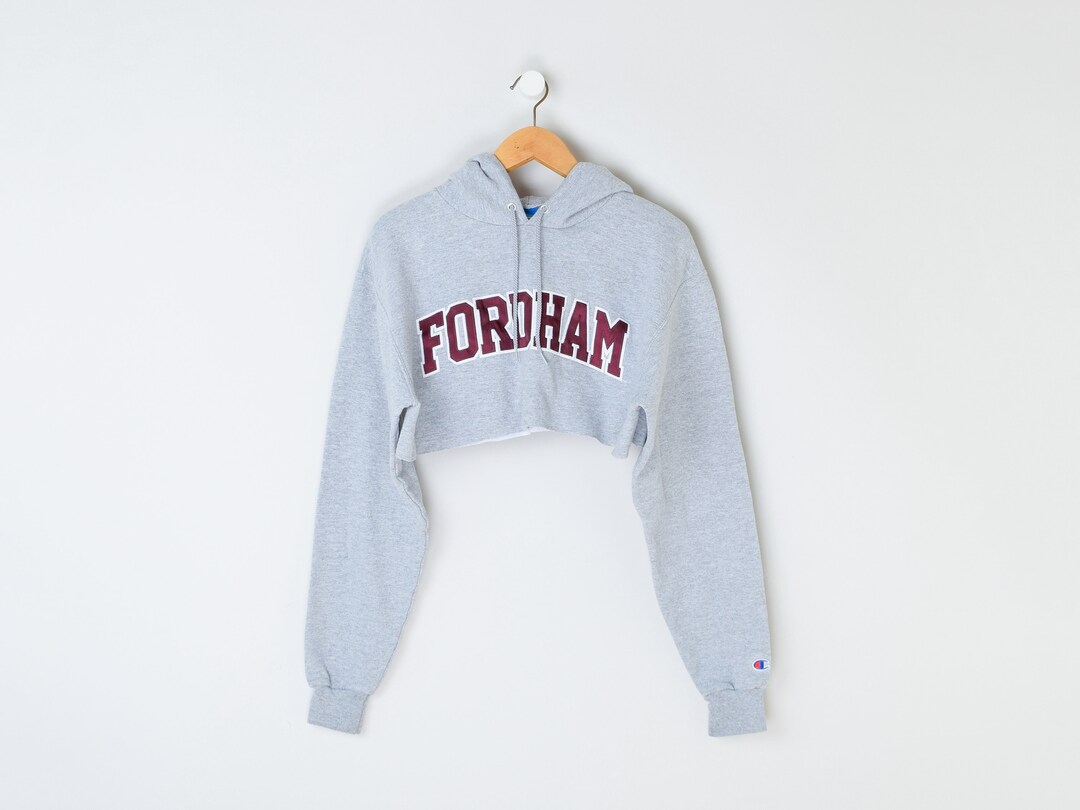 Vintage 90s Fordham Cropped Champion Hoodie - College Sweatshirt, Crop ...