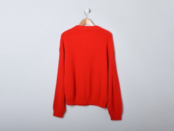 Vintage 1960s Scarlet Red Knit Sweater - "College Poi… - Gem