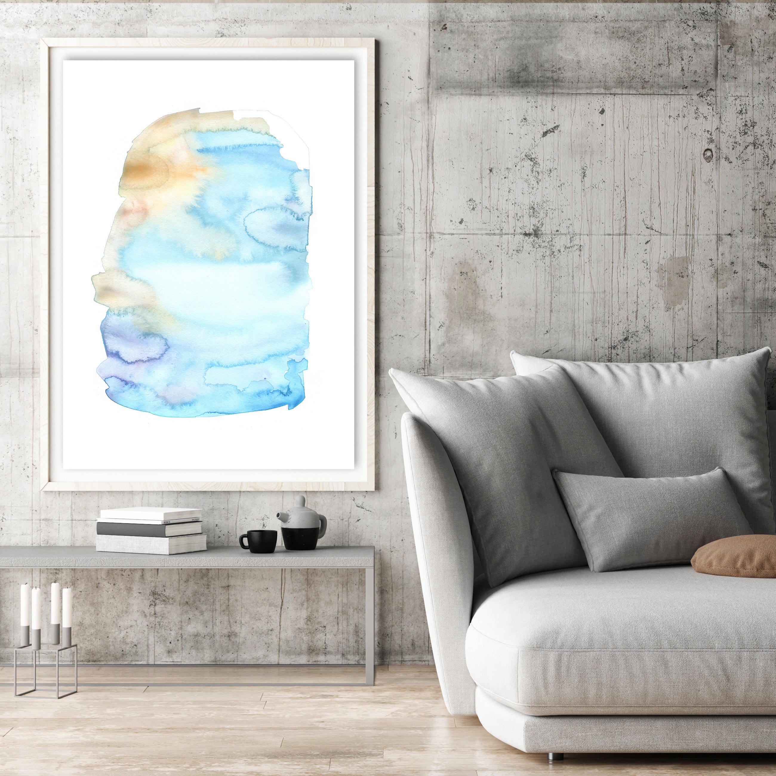 Abstract Watercolor Painting Abstract Art Prints Watercolor Print Blue ...