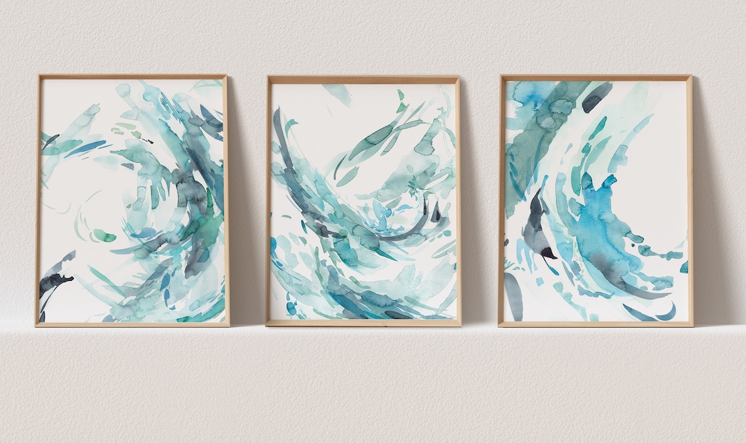 3 Piece Wall Art Set of 3 Prints Abstract Art Triptych Wall Art Set of ...