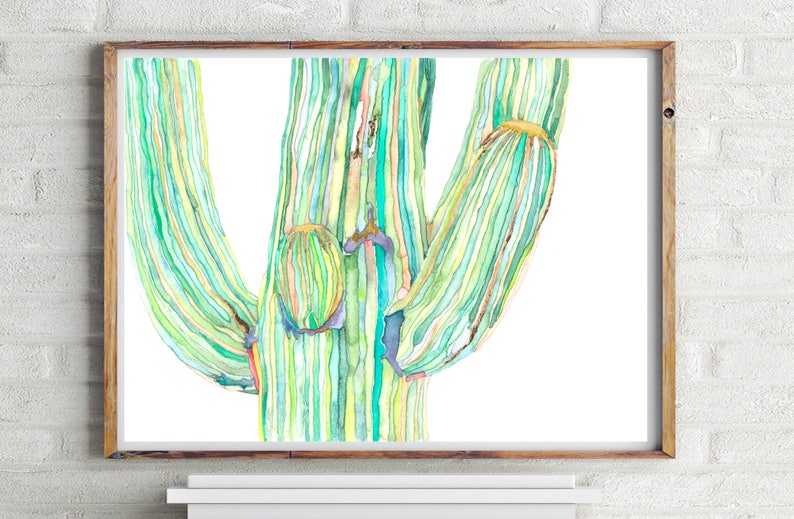 Cactus Print Botanical Print Watercolor Print Cactus Wall Art - Etsy