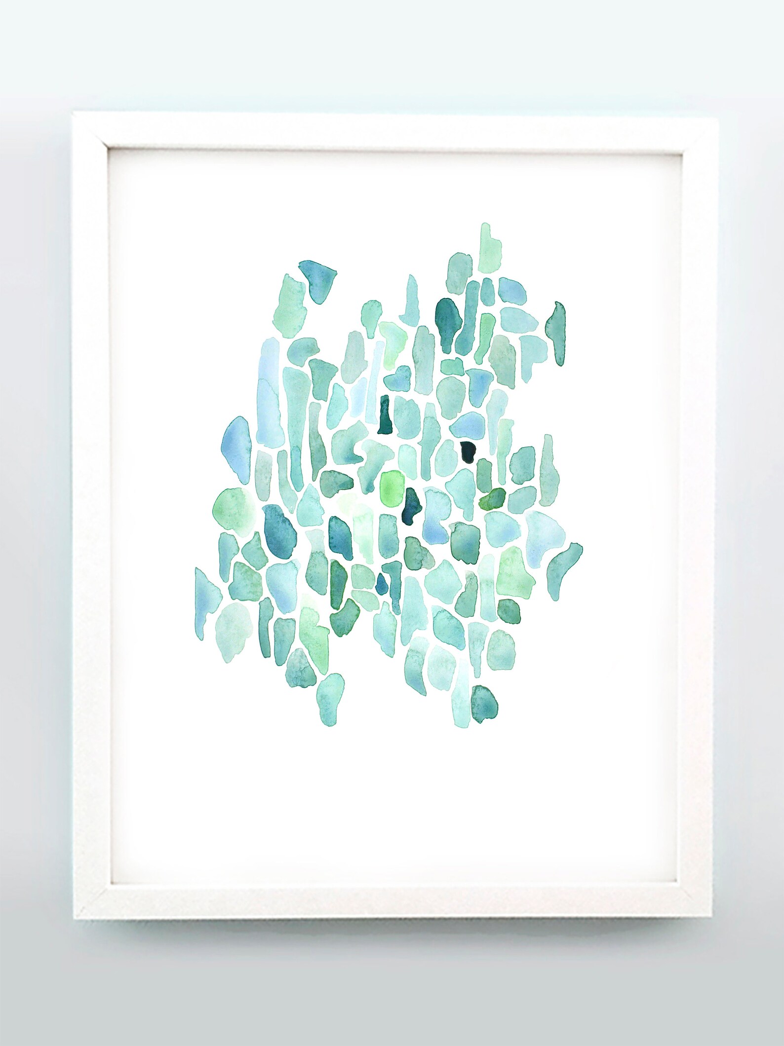 Coastal Wall Art Sea Glass Print Abstract Watercolor Print Abstract Art ...