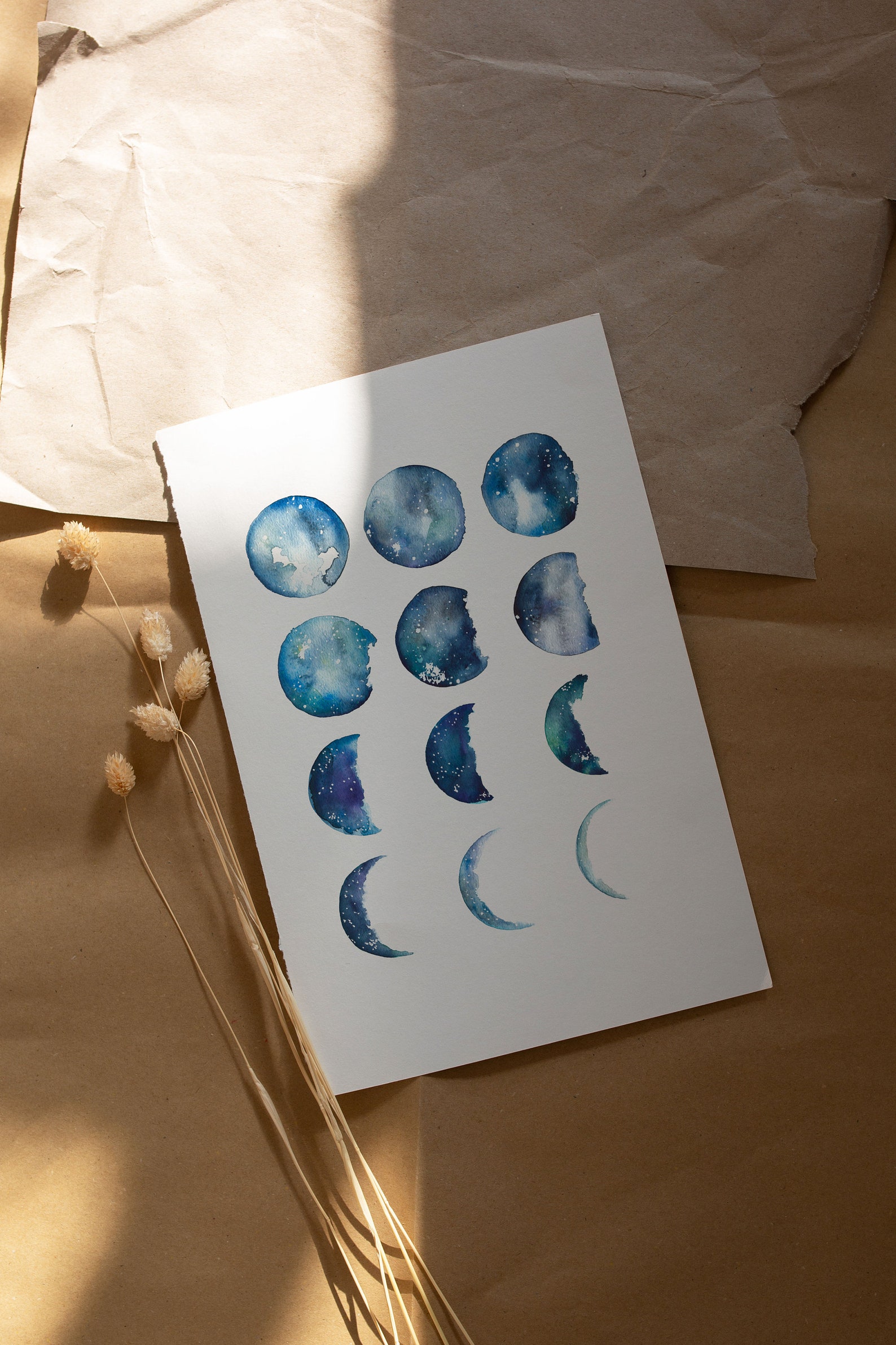 Moon Phases Print Moon Art Moon Phase Art Moon Phases Wall Art ...
