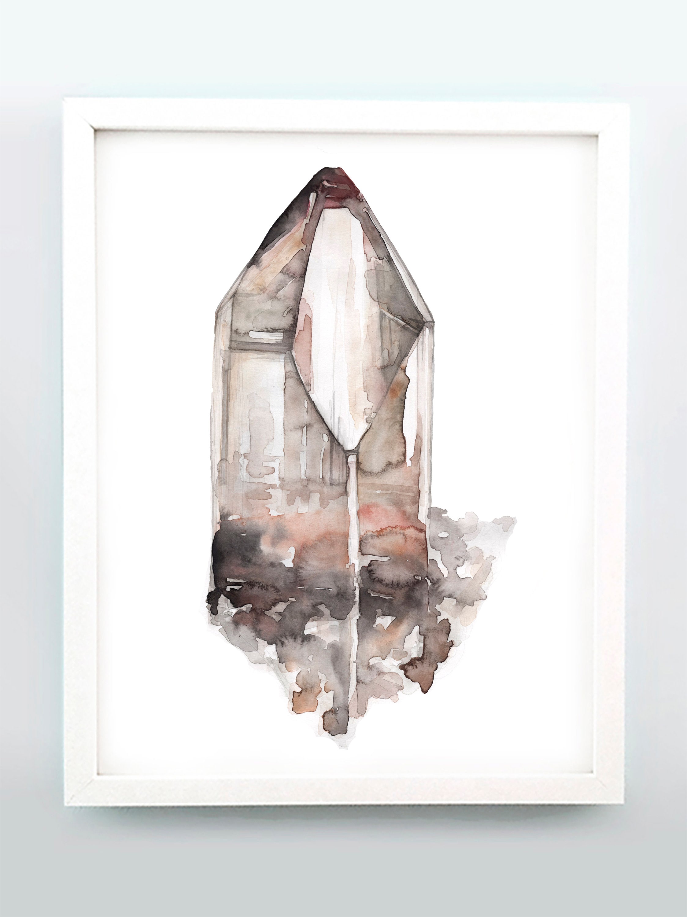 Crystal Painting Watercolor Wall Art Prints Boho Home Decor | Etsy