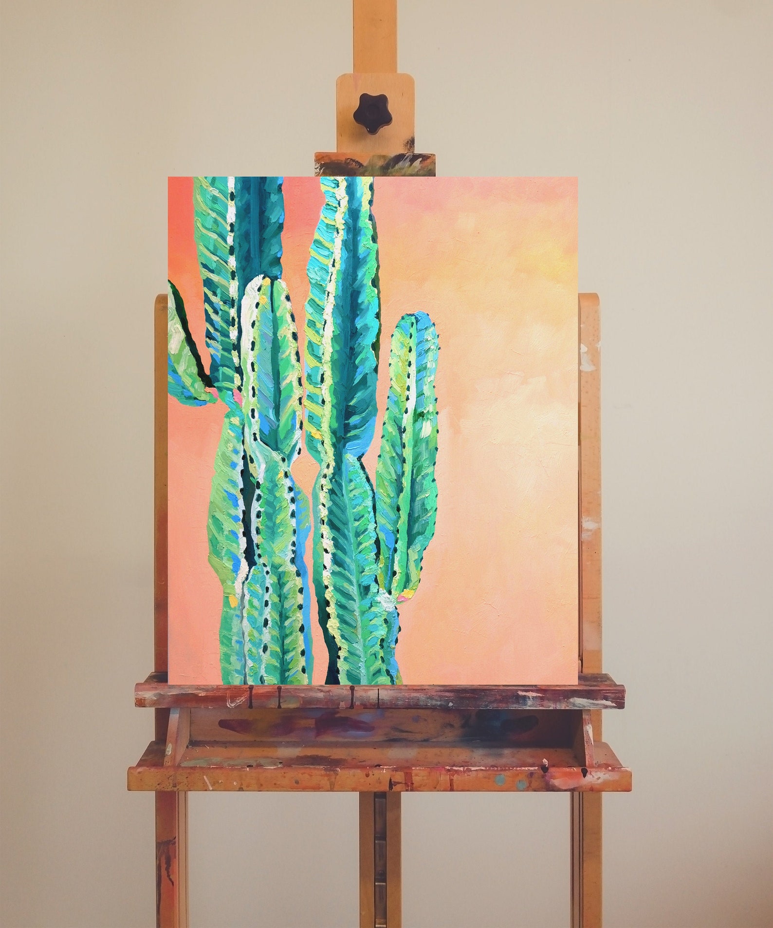 Saguaro Cactus Canvas Print Cactus Print Oil Painting Desert - Etsy